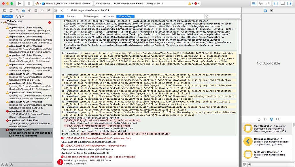 I Found error message is "apple mach-o linker error" - iOS - Backendless Support