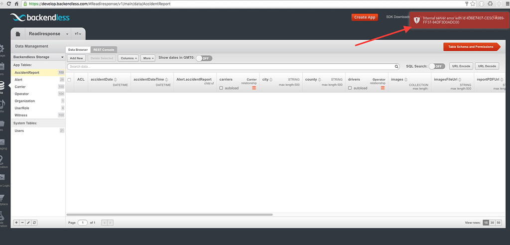 Data portal issues - General - Backendless Support
