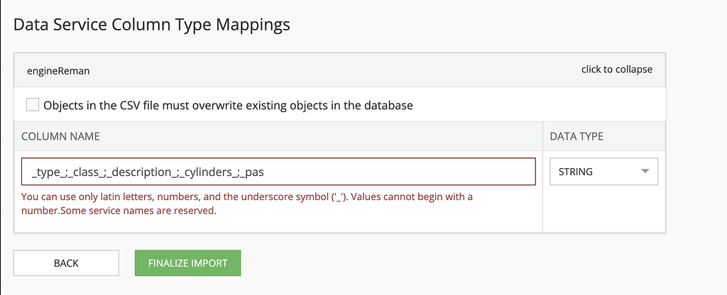 Importing CSV File - General - Backendless Support