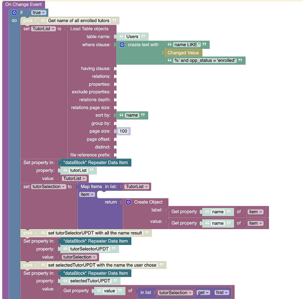 Bug on UI Builder 'On Change Event' - UI Builder - Backendless Support