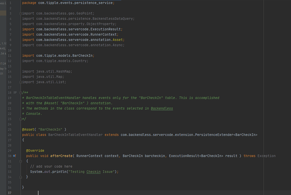 Blank afterCreate event handler causing java error - Server Code ...