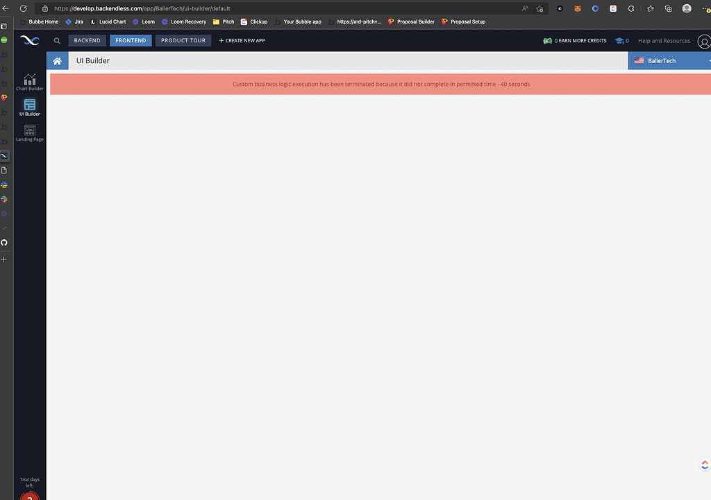 Is this just me? Front End editor down? - UI Builder - Backendless Support