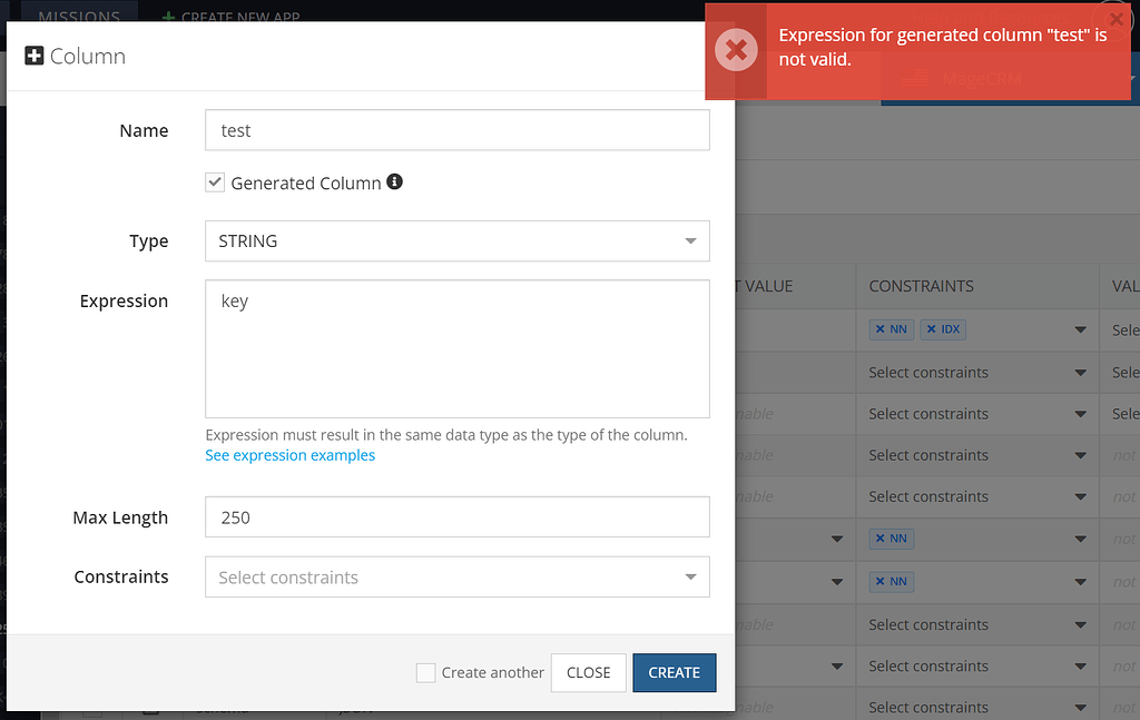 Cannot Use Column Named Key In Generated Column Expression Results In Error Bug