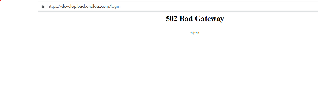 Unable To Login Console And Application 502 Bad Gateway General Backendless Support