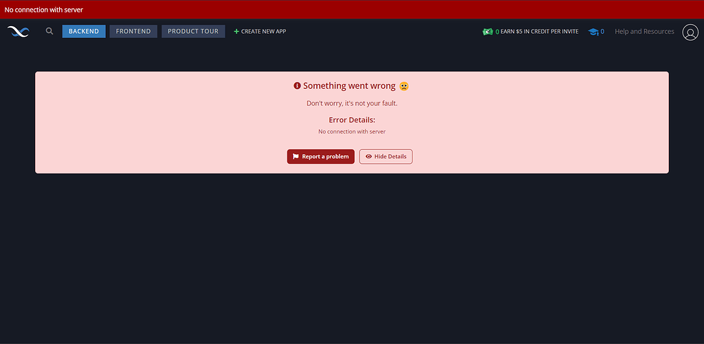 Backendless no connection to server - Bug - Backendless Support