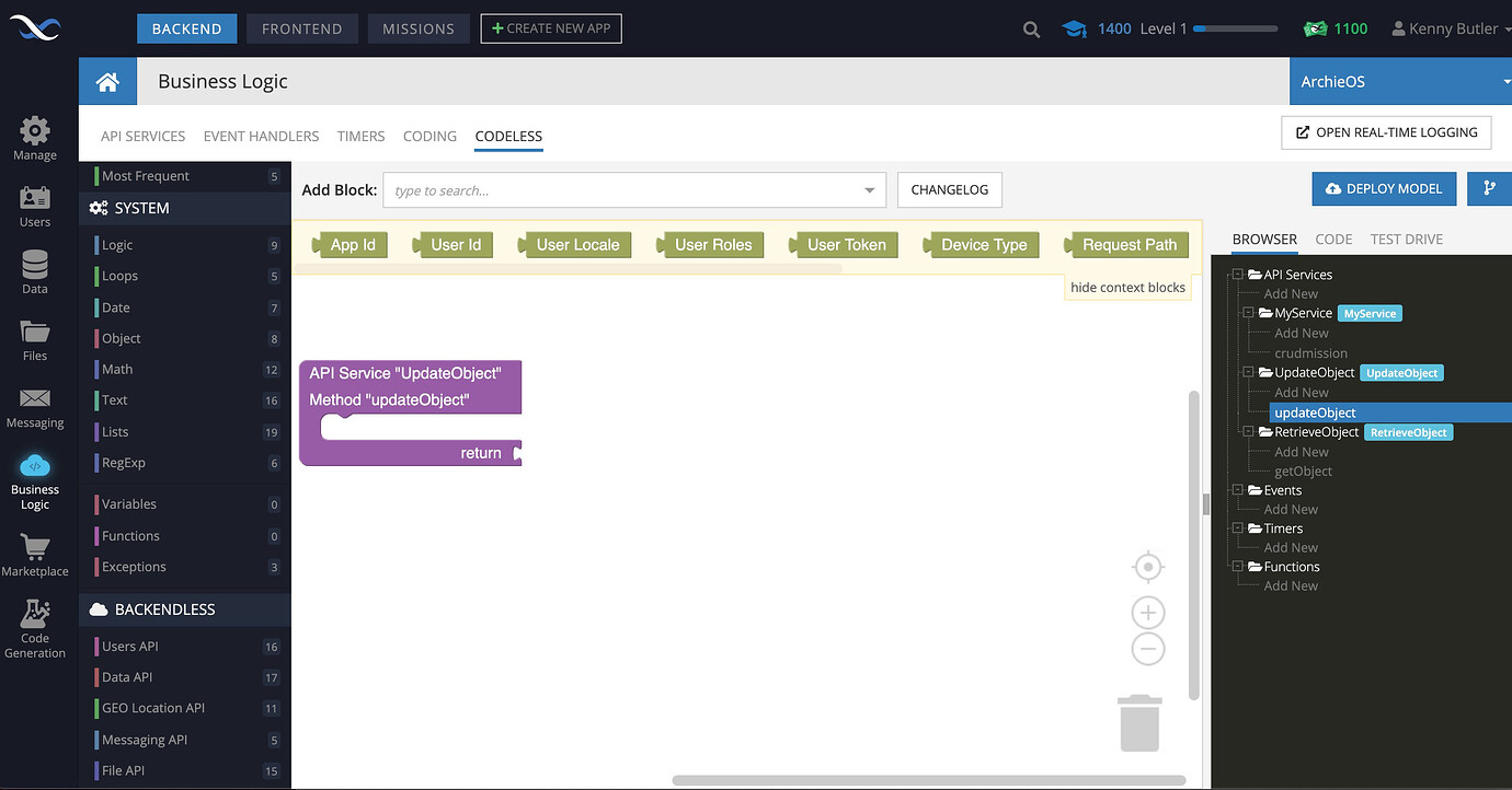 CRUD ROOKIE - Update Object With API - Missions - Backendless Support