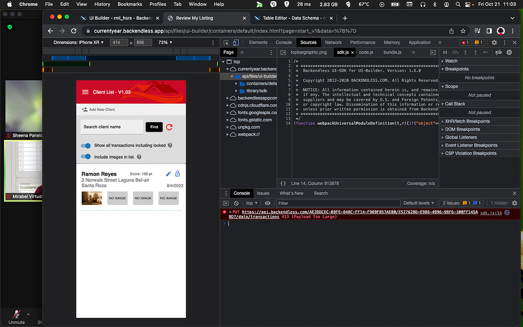 Payload too large - General - Backendless Support