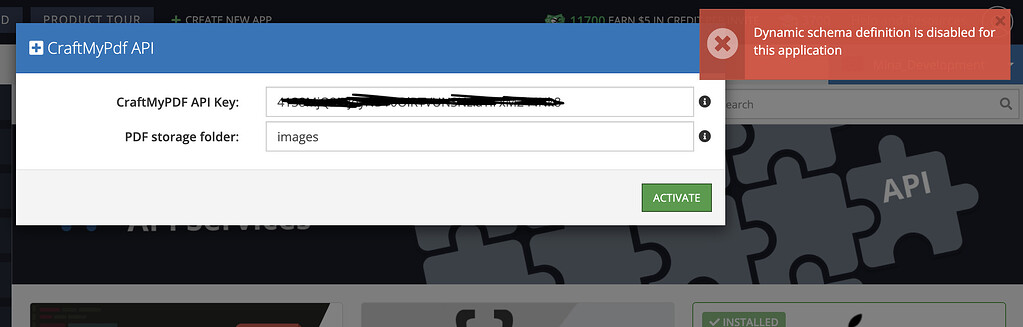Error installing CraftMyPDF - Marketplace - Backendless Support