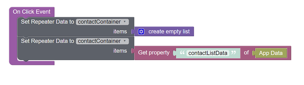How to empty a repeater component - Codeless - Backendless Support