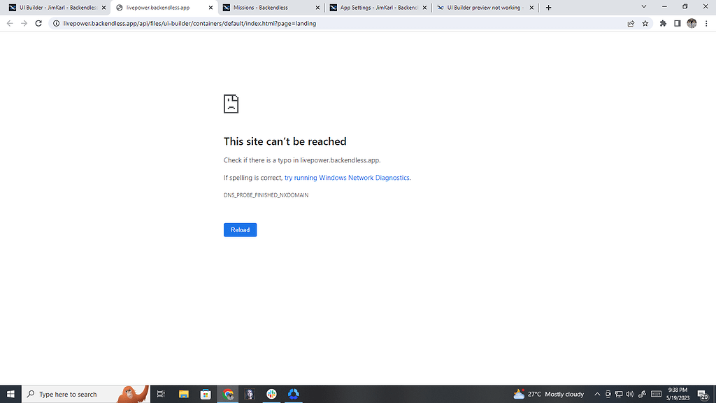 UI Builder Desktop Preview Not Working - UI Builder - Backendless Support