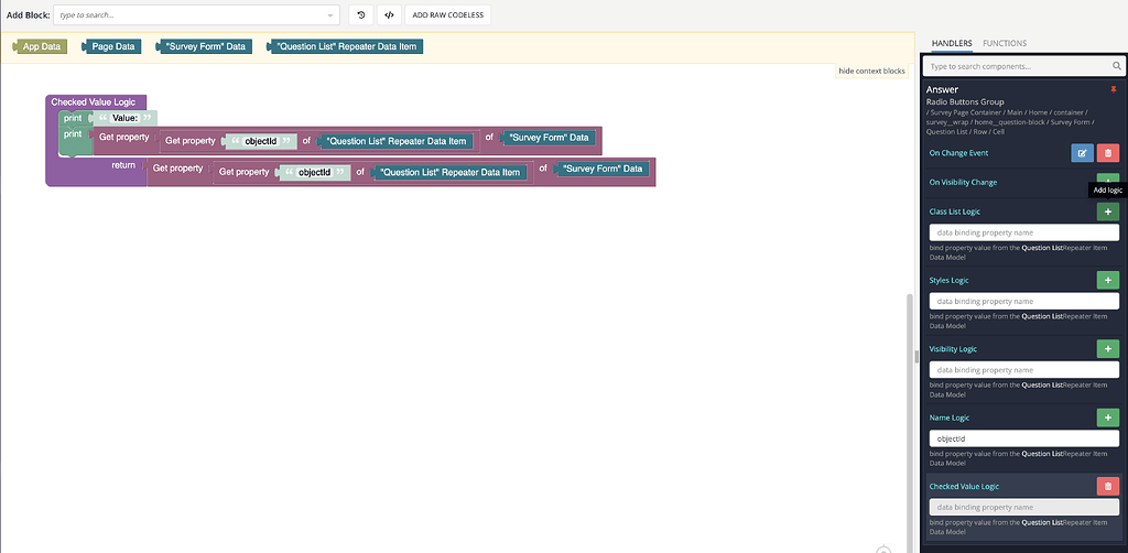 Warning: You can not change the value when using LogicHandler - UI Builder - Backendless Support