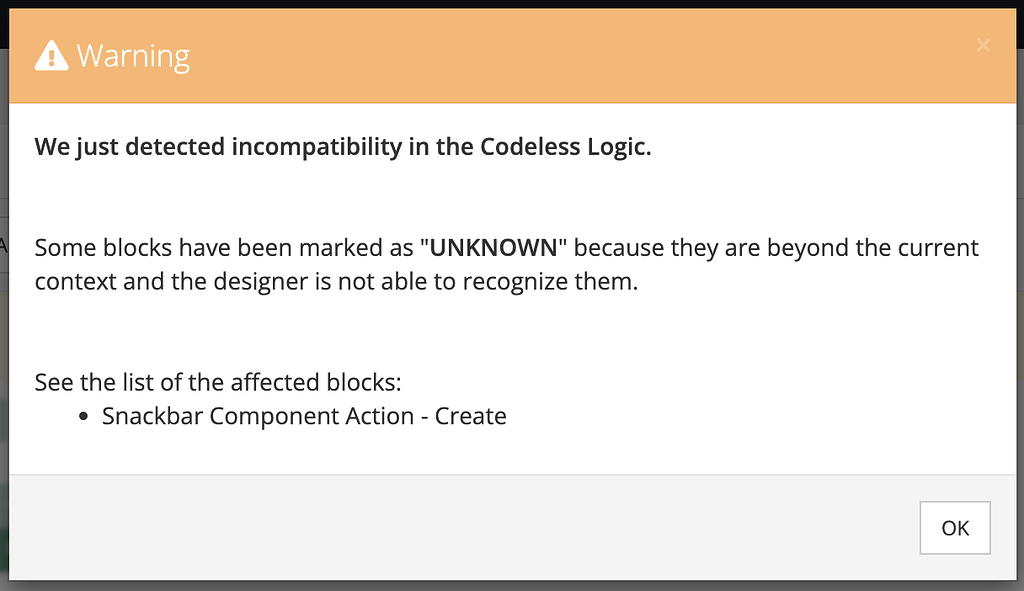 Failing Components (incompatibility in the Codeless Logic) - UI Builder - Backendless Support