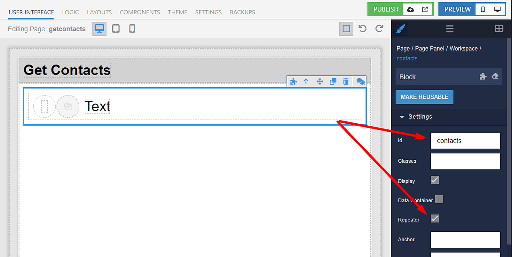 How to access device's contact list from UI Builder - cookbook - Backendless Support
