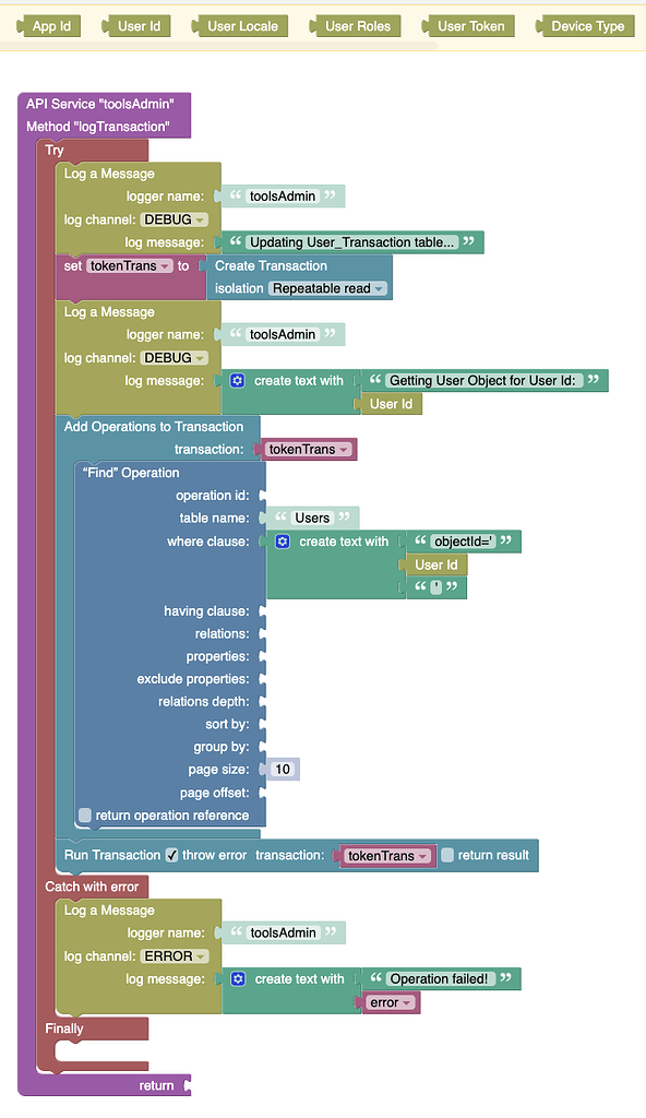 Why is this transaction failing? - Codeless - Backendless Support