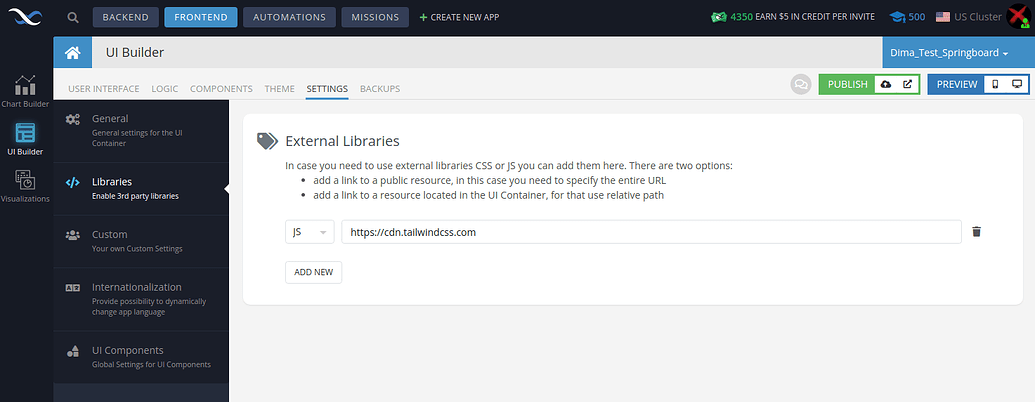 UI Builder and Tailwind CSS - UI Builder - Backendless Support