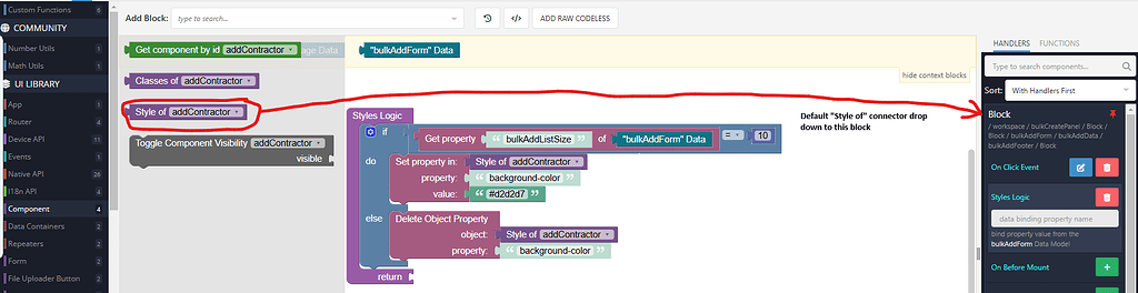 UI Builder Logic Suggestion -- Style of Component - Suggestions/Ideas - Backendless Support
