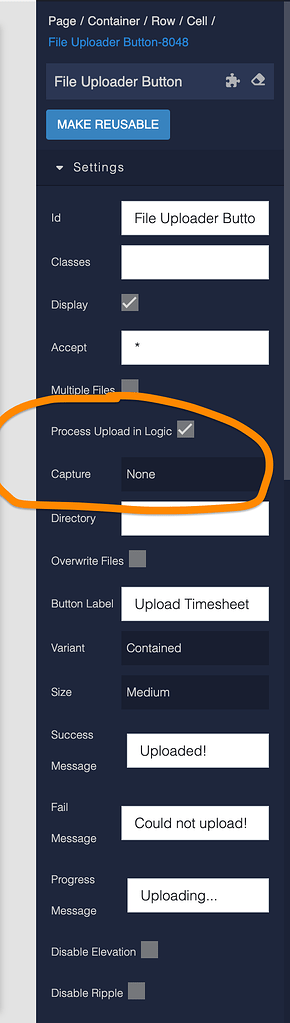File Upload Component - UI Builder - Backendless Support