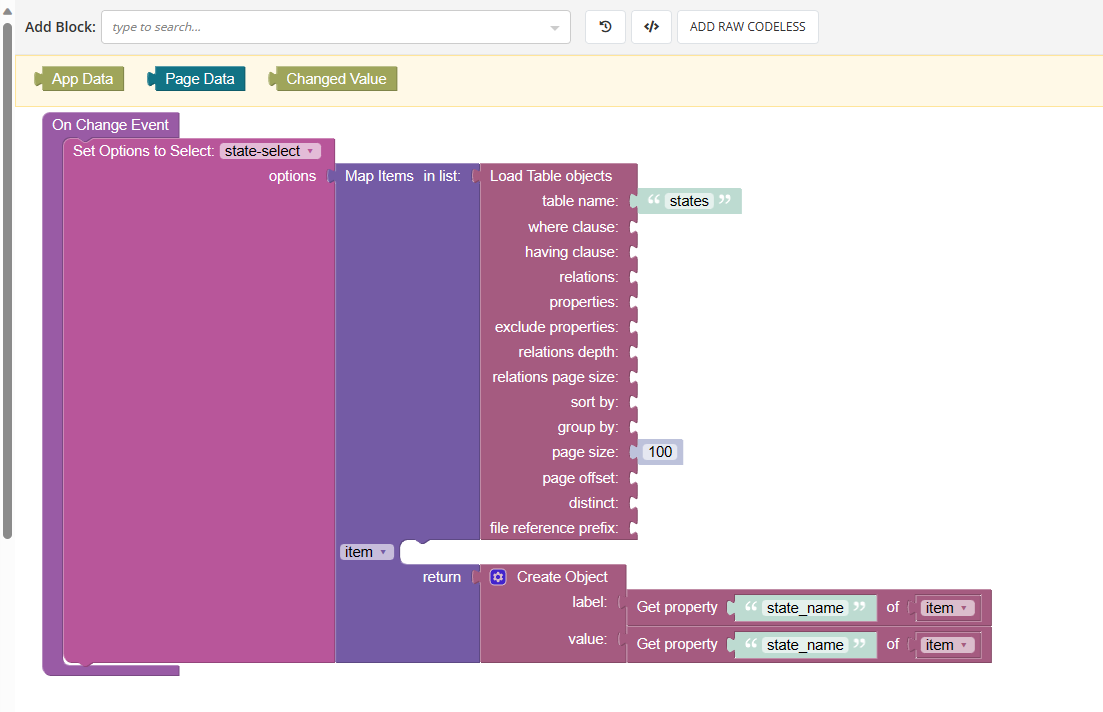Create a dropdown list based off another - General - Backendless Support