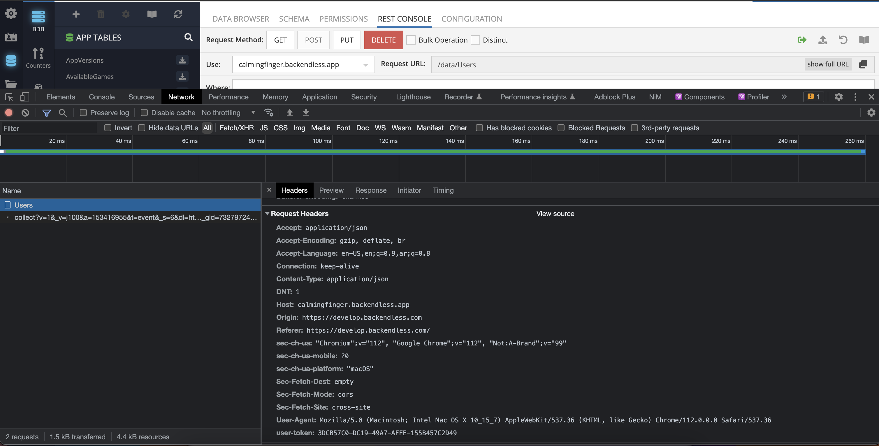 Add User Token To Headers In Js Sdk To Use After Login In Vue Js Javascript Backendless Support